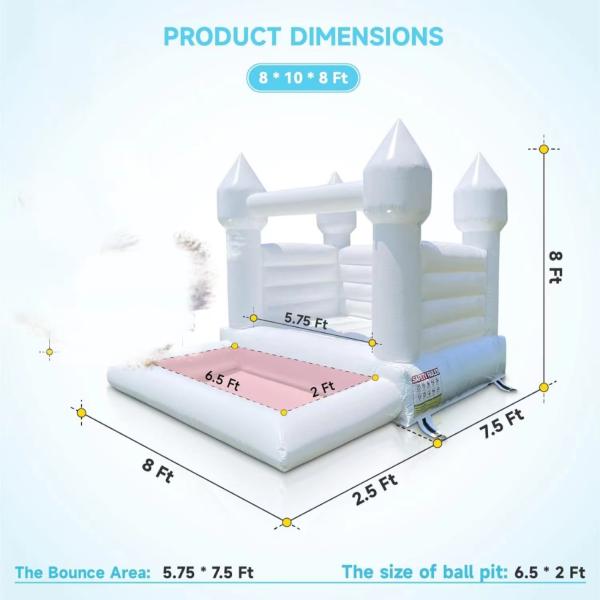 Quality OEM Inflatable Bubble House Moon Jumping White Bouncy Castle for sale