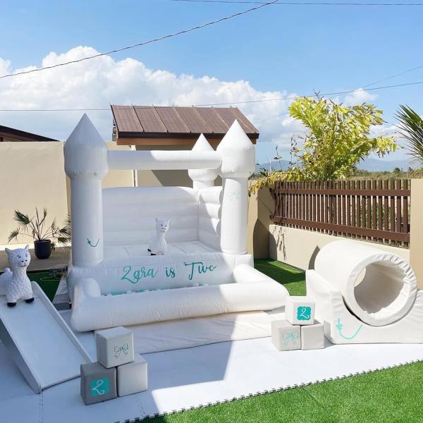 Quality OEM Inflatable Bubble House Moon Jumping White Bouncy Castle for sale