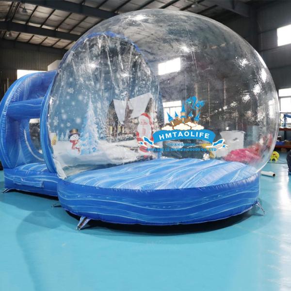 Quality Blue Inflatable Bubble House With Jumping Pvc Transparent For Outdoor Party for sale
