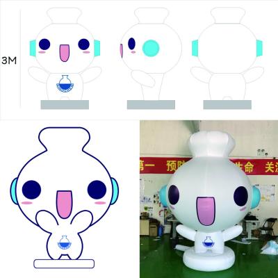 Cina Mascotte sportive gonfiabili giganti pubblicità cartoni animati 3D materiale Oxford in vendita