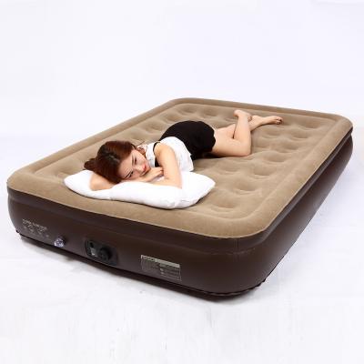 Cina vendita calda Blow Up Air Bed Soft Plush Flocking Mattress Durable Automatic Electric Inflation air mattress in vendita