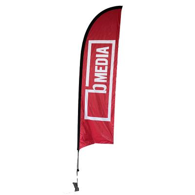 Cina 15 piedi all'aperto Protezione UV Fabbrica Non sbiadire Forma di coltello pubblicitario Volante Custom Banner Piuma spiaggia Bandiera in vendita