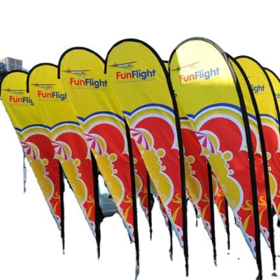 China Aanpassing Water Beach vlag en banners reclame veren vlaggen met basis aangepaste traan vlag Te koop