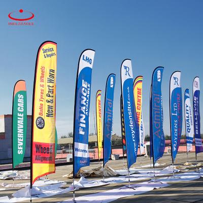 China Aanpassing Water Beach vlag en banners reclame veren vlaggen met basis aangepaste traan vlag Te koop