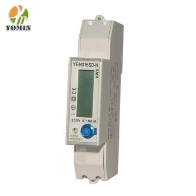 China IEC standard LCD And Analog Display Type Single Phase Din Rail Energy Meter for sale