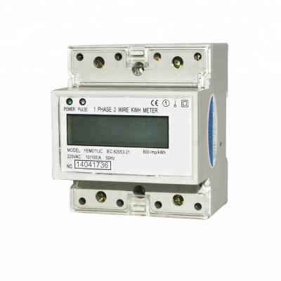 China Single Phase Din Rail Electronic Active Kwh Energy Meter With LCD for sale
