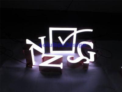 China High Bright Waterproof 304 brushed Stainless Steel Led 3D Backlit Logo Sign for sale