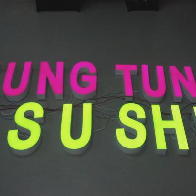 China Red channel signage led letters front illuminated sign for advertising for sale