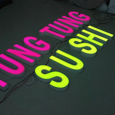 China Waterproof outdoor vacuum formed chrome finish led letter signs/thermoforming acylic shop name board for sale