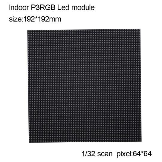 풀 컬러는 매트릭스 모듈 192x192mm 64x64pixel에게 P3 실내 SMD2121 LED 디스플레이 화면을 보내게 했습니다