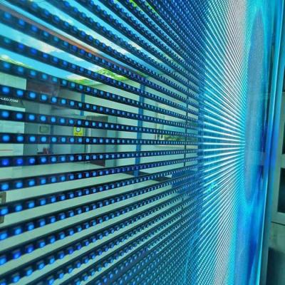 China LED Transparent Grille Screen Rental Events Glass Curtain Display Window P3.91 To P7.82 for sale