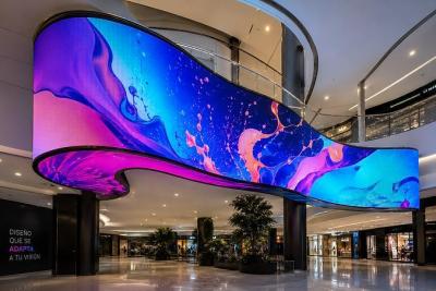 China P3.91 Curved Led Displays Screens Full Color 64 X 64 Soft Clear Images Wide Viewing Angles for sale
