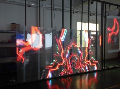 Cina Esposizione trasparente della finestra di pubblicità 500*125mm della parete di IP65 1R1G1B video in vendita
