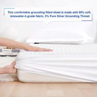 China Grounding Fitted Sheet Silver Fabric Pad for Bed Within 15ft Cord Grey Improving Sleep Earthing Bed Sheets for sale