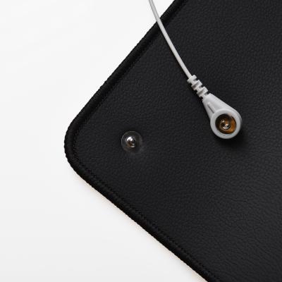 China Universal Vegan Leather Mat for Earthing PU Leather Pad Conductive Keyboard Floor Mat With Straight Cord for sale