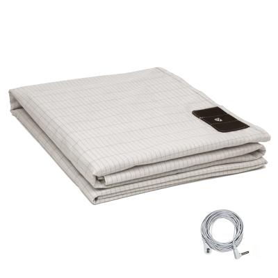 China Conductive Earthing Bed Sheet Benefits of Grounding Sheets Queen Green Flat Grounding Bed Sheets With 15FT ESD Grounding Cord for sale