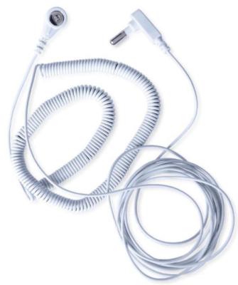 China 15ft White PU Straight Earthing Grounding Cable Bed Sheet Earthing Mat Replacement for Grounding Devices for sale
