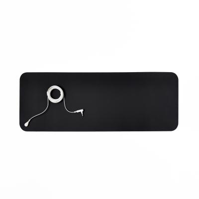 China Universal Conductive PU Leather+Foam Grounding Mat 15ft Cord Black 2mm Thick Bed/Floor/Desk Use EMF Protection Reduces Pain for sale