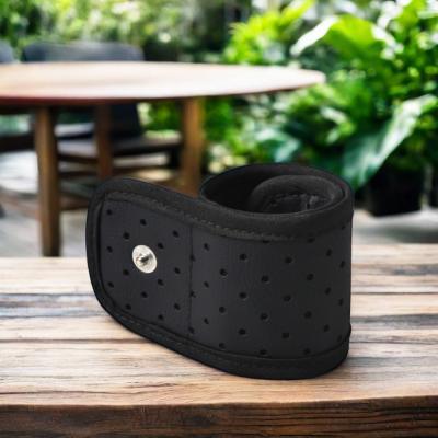 China Maxsharer 12.3x2.36 Inch Black Conductive Fabric Grounding Therapy Wrist Strap 15ft Cable Surface Resistance <10^5 Ohm Discharge for sale