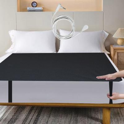 China Maxsharer Factory Customized Large Size Silver/Cotton/Leather Woven Yarn Dyed Grounding Mat Bed Sleep Therapy Breathable Black for sale