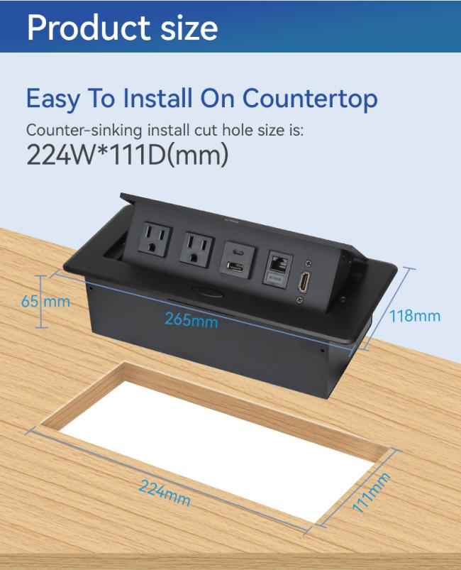 SAA GPO Table Power Outlet close-up of USB charging ports