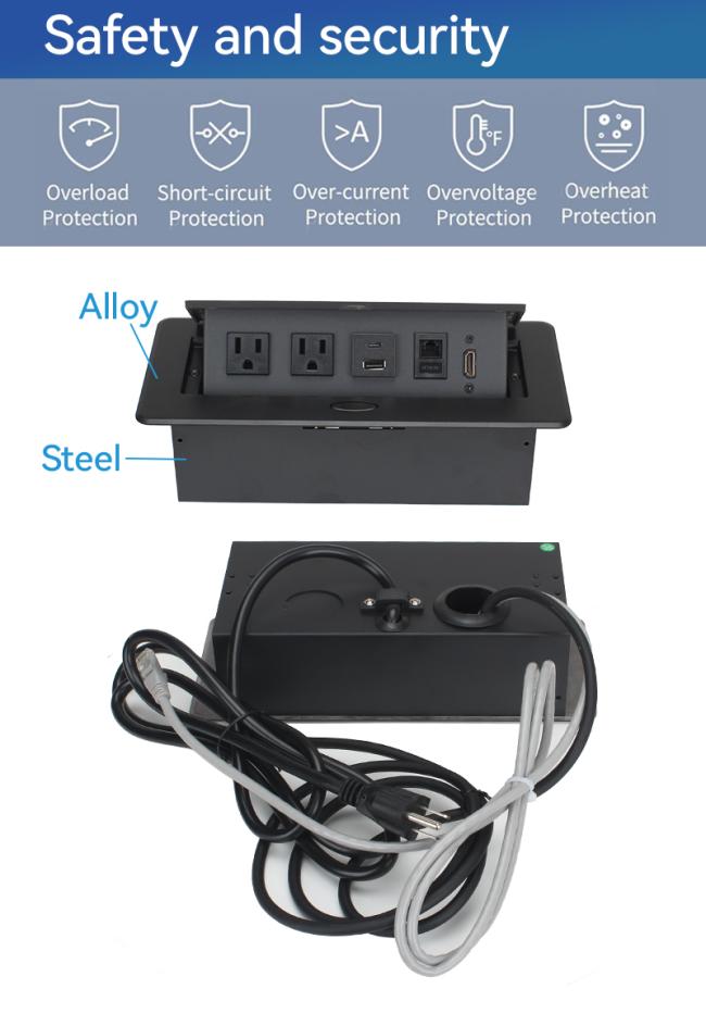 SAA GPO Table Power Outlet side view showing recessed design