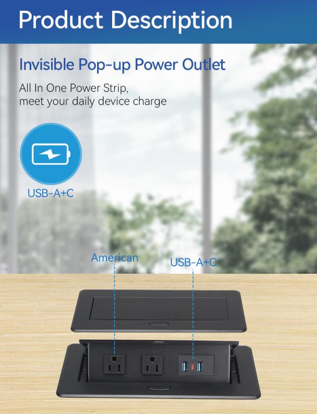 SAA GPO Table Power Outlet installed in furniture
