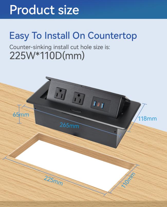 SAA GPO Table Power Outlet close-up of USB charging ports