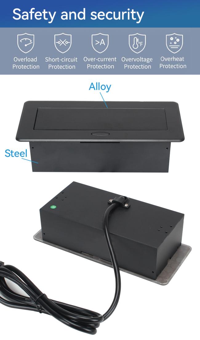 SAA GPO Table Power Outlet side view showing recessed design