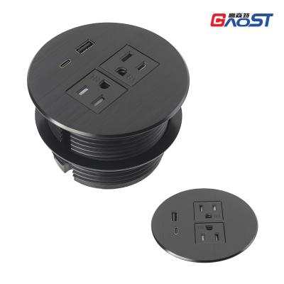 China Dustproof Electrical Desk Power Grommet Recessed USB Charging Station for sale