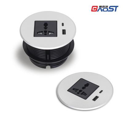 China Universal Recessed USBC Desk Plug Grommet Power Outlet QC 3.0 For Furniture for sale
