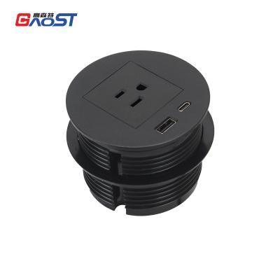 China Table Mounted Grommet Power Outlet Plug Sockets QC3.0 USB 80mm UL Standard for sale