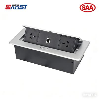 China Recessed Pop Up Electrical Outlet Countertop Australian Plug Power Sockets For Office Desk for sale