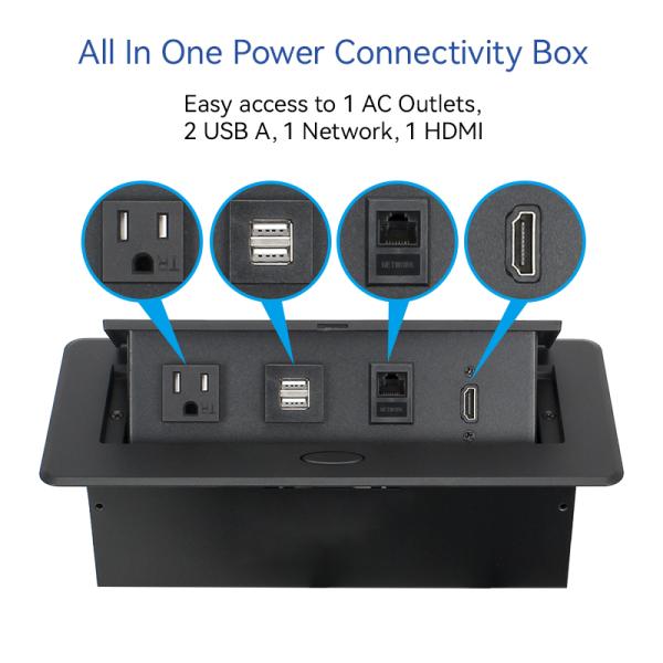Quality Recessed Floor Pop Up Socket Box Electrical Outlet 10W USB Space Saving for sale