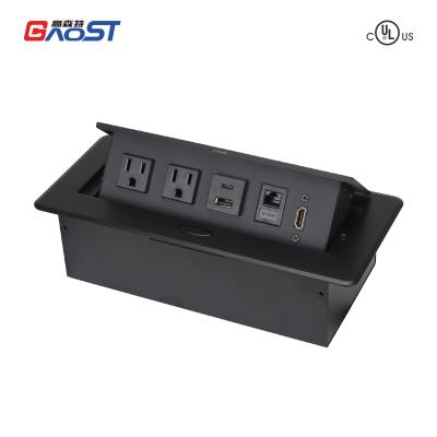 China ROHS Indoor Furniture Pop Up Socket Box With Multi Outlets Under Desk Plug for sale
