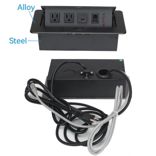 Quality ROHS Indoor Furniture Pop Up Socket Box With Multi Outlets Under Desk Plug for sale