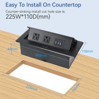 China Rectractable Tabletop Pop Up Floor Outlet Desk Socket Box UL Certified for sale
