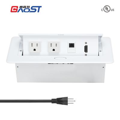 China RJ45 HDMI Power Tabletop Pop Up Socket Box Outlets For Office Desks for sale