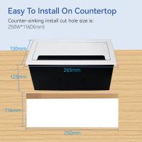 China Flip Up Conference Electrical Socket with 2 Schuko Outlets RJ45 CAT6 HDMI Jack and Aluminum Alloy Faceplate for sale