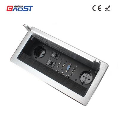 China Alloy Faceplate Recessed Flip Up Outlet Power Socket Plug Silent Damping for sale