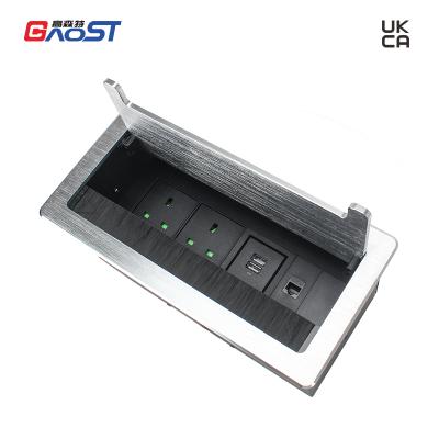 China Hidden Concealed Electrical Flip Up Conference Electrical Socket For Conference Room Workspace for sale