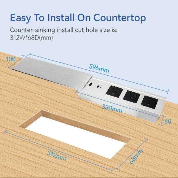 Quality Embedded Desk Mounted Plug Sockets Power Outlet For Boardroom Table for sale