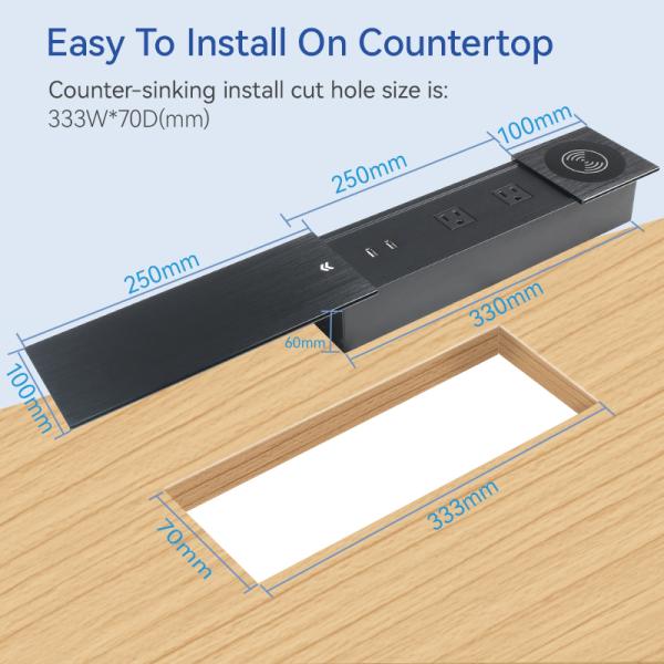 Quality Hidden Desk Sliding Socket Outlet 15W Qi Usb Outlet For Desk for sale