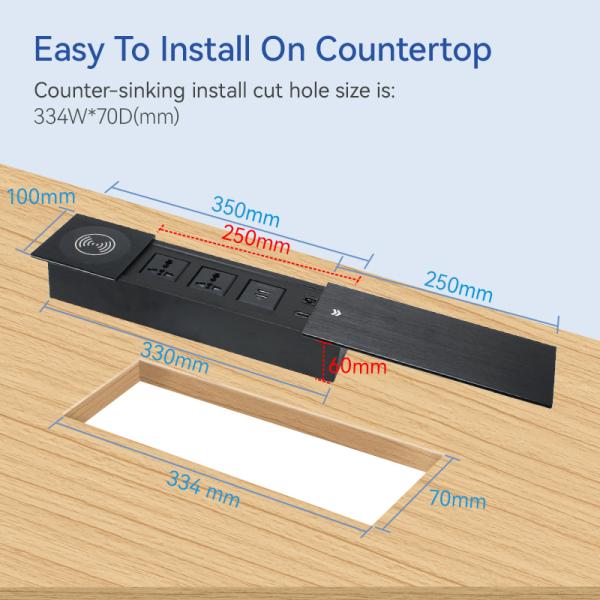 Quality Flush Mount power Office Desk Plug Sockets Outlet Box 110V-250V DHMI for sale