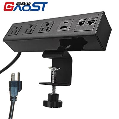 China Multifunctional Desk Clamp Power Outlet Center USB C PD20W for sale