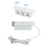 China Customizable Under Desk Power Strip with Alloy Shell and 2 Schuko EU Socket + Universal Power Socket for sale