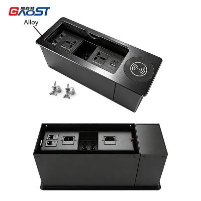 China Desktop Audio Video Box Power Multimedia Wall Outlet Wireless Charger LAN Ports for sale