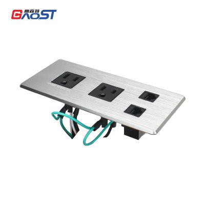 China Desktop Recessed Power Strip Conference Table Outlet Hub Embedded Connectivity Box for sale