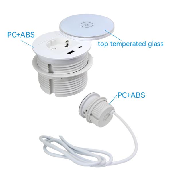Quality Concealable In Desk Power Grommet Wireless Charging Flush Mount ODM for sale