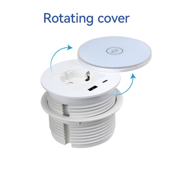 Quality Concealable In Desk Power Grommet Wireless Charging Flush Mount ODM for sale
